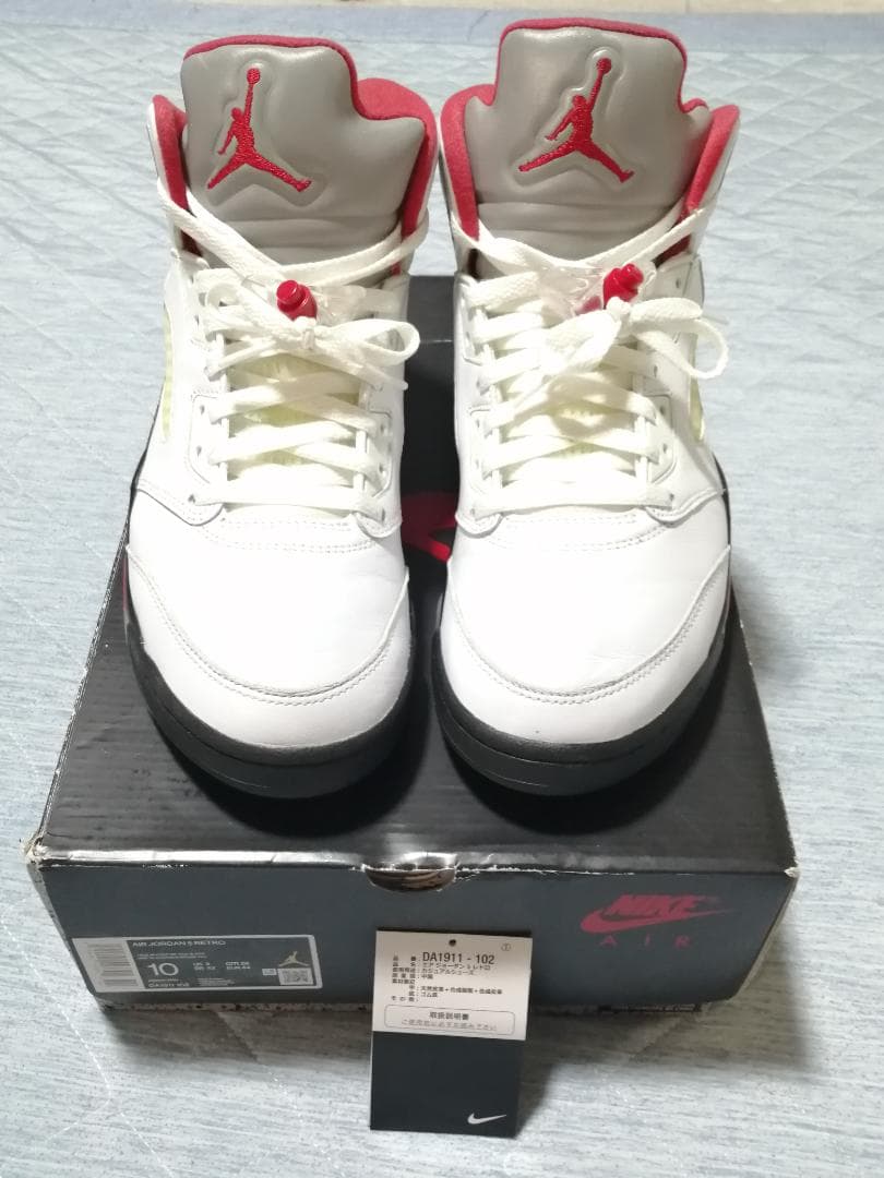 エアジョーダン5レトロ 10サイズ ホワイト/レッド