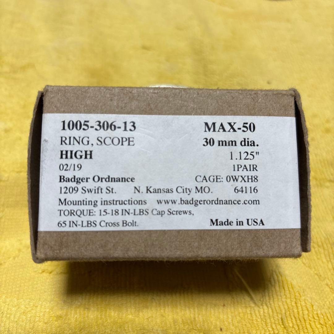 その他 Badger Ordnance Max-50 30mm High (1.125)
