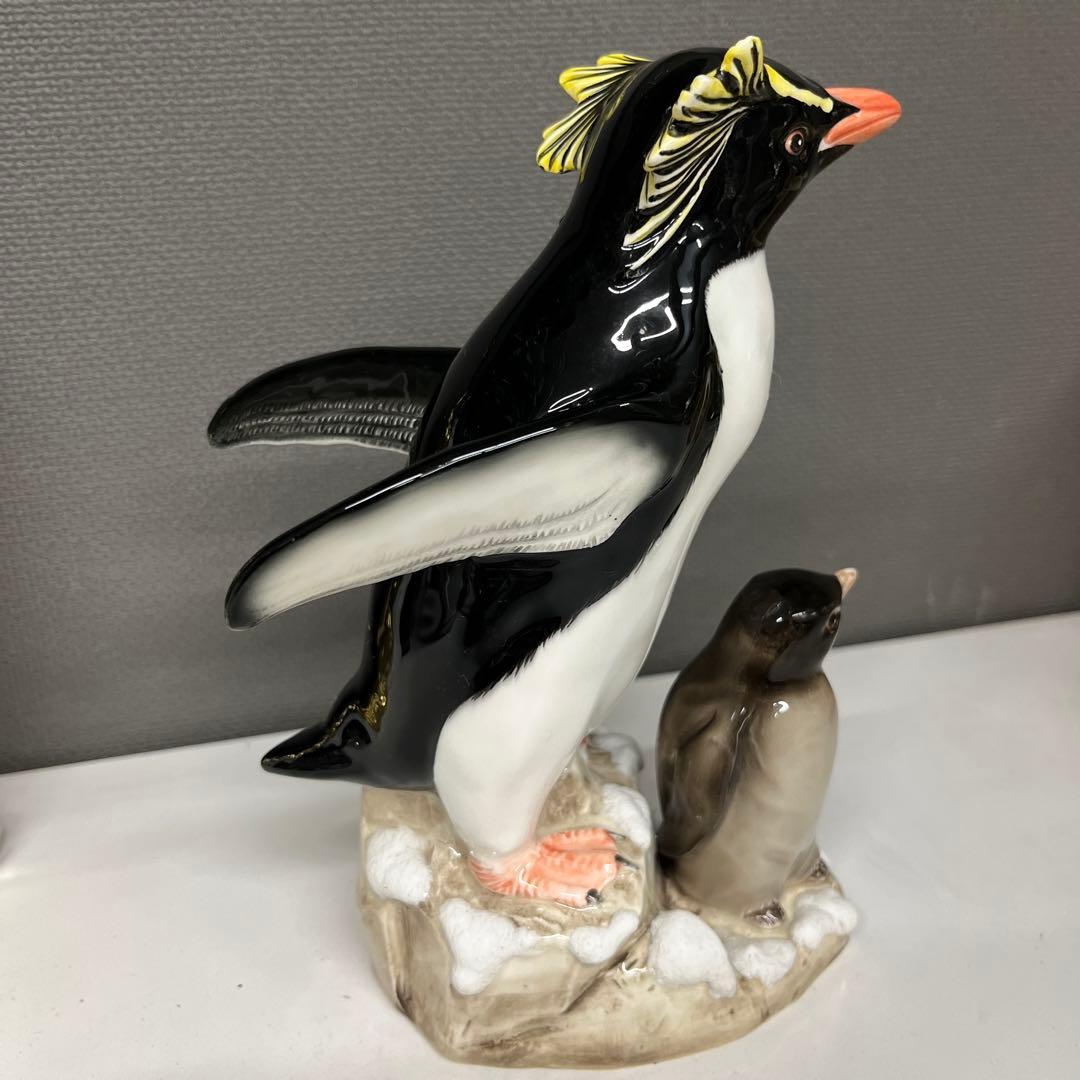 陶器製ペンギンフィギュア 親子