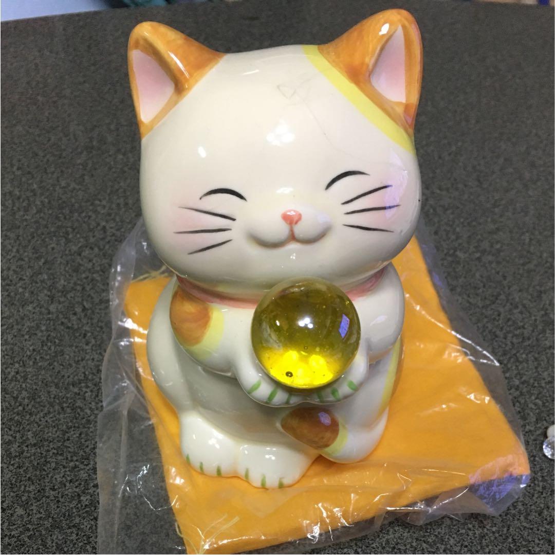 招き猫貯金箱 イエロー