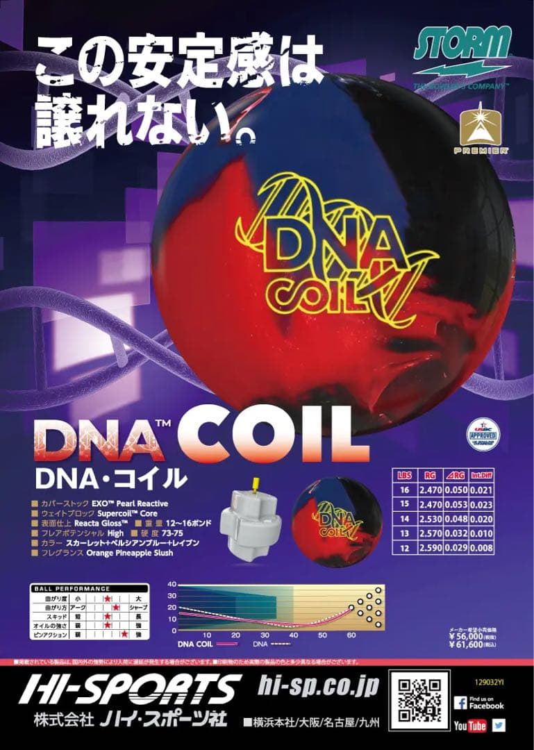 送料込み【新品】DNA・コイル　ストーム　15 ポンド4オンス 1