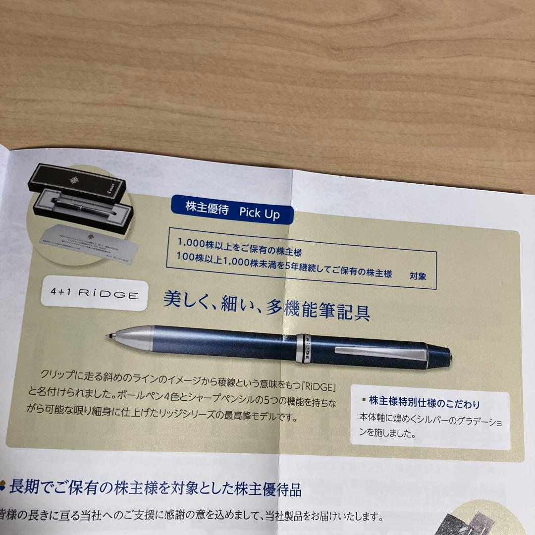 最新！2025年6月1日到着　株主優待　パイロット 1000株保有品