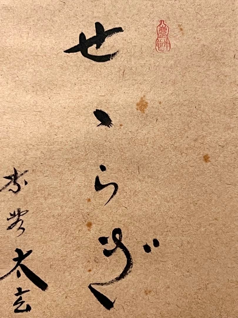 小林太玄 掛軸 肉筆 書「せせらぎ 画賛」 大徳寺 臨済宗 掛け軸 茶掛 めだか