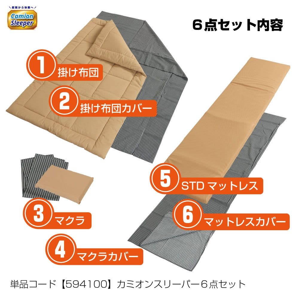 定価3万以上　トラック用高機能布団6点セット カミオンスリーパージェットイノウエ