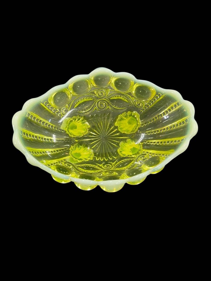 Mosser Glass Jam Dish モッサーグラス ウランガラス