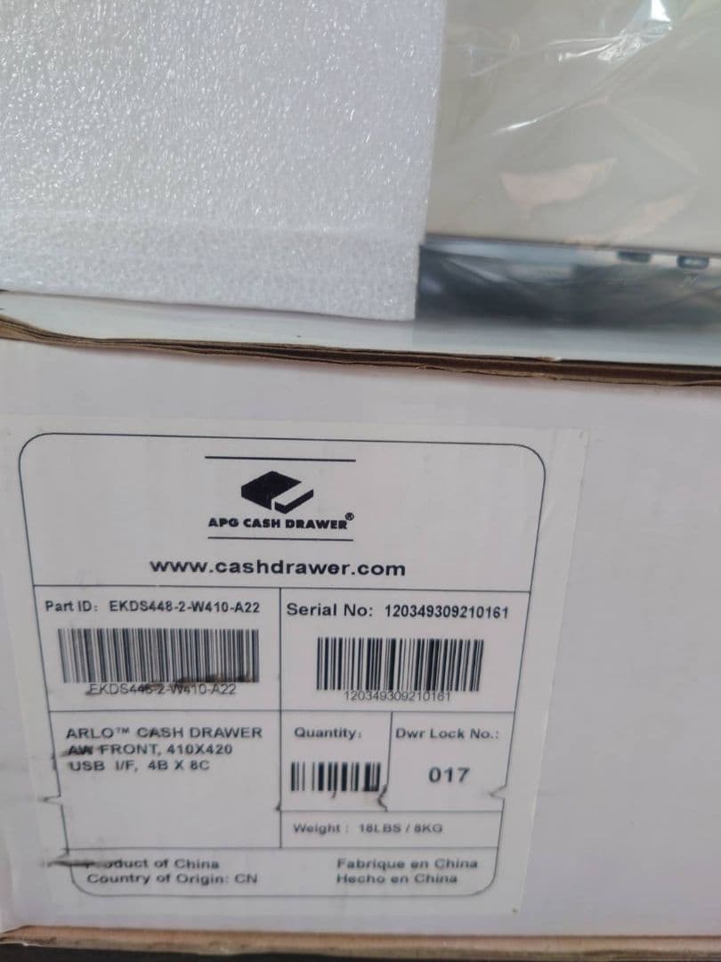 【未使用】APG キャッシュ　ドロワー　レジEKDS448-2-W410-A22