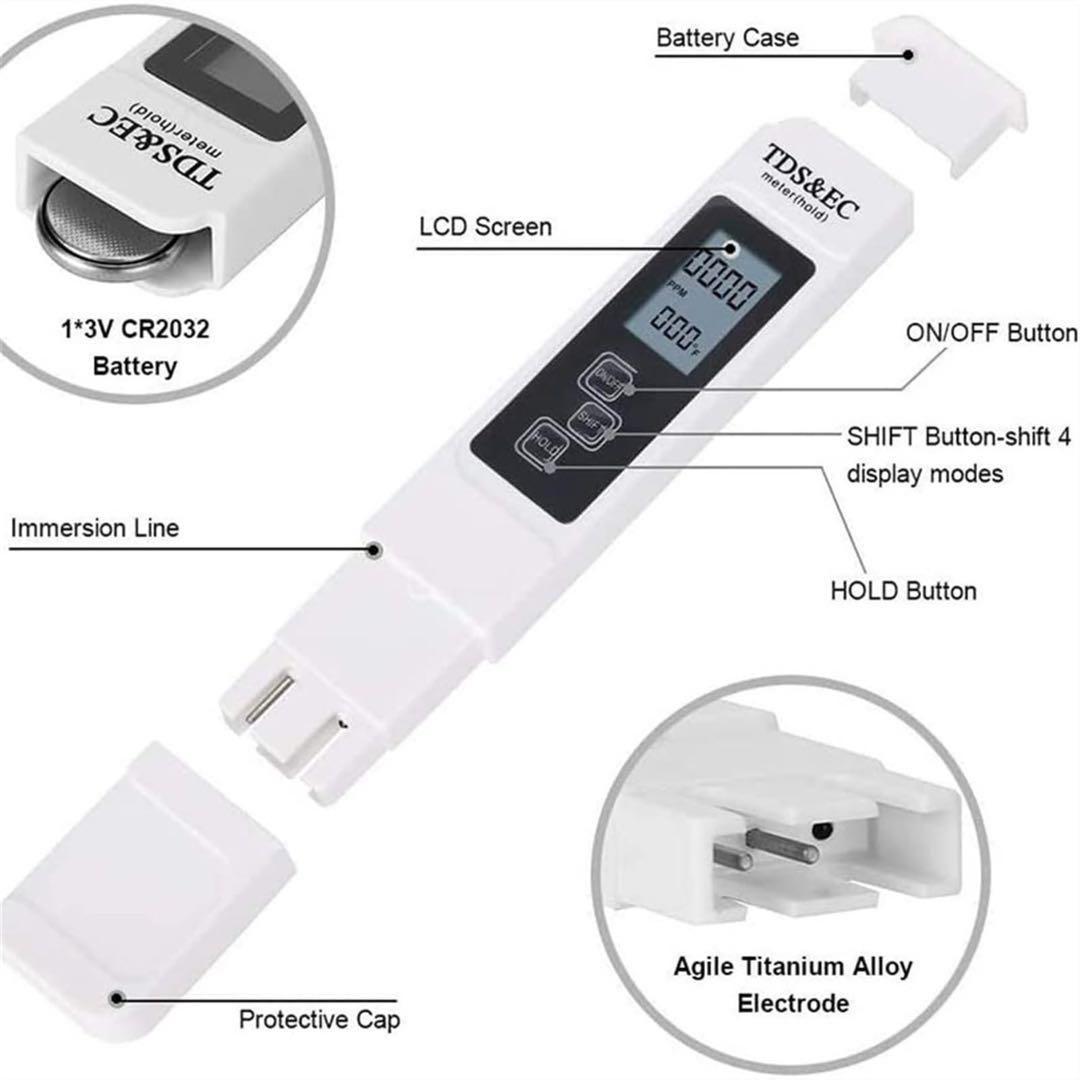 水質検査器 3in1 水テスター デジタルTDS メーター 水テストペン