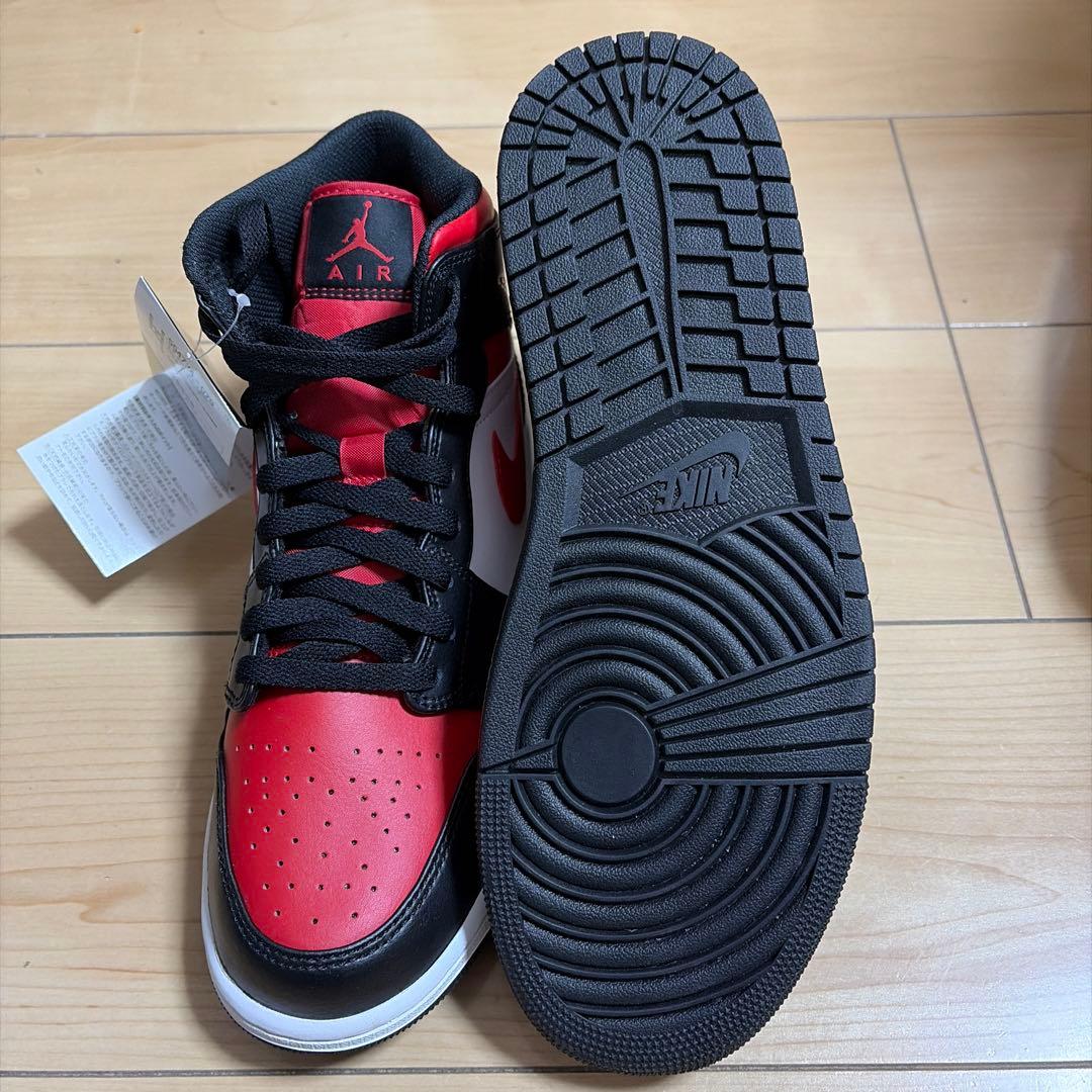 Nike Air Jordan 1 Mid ブラック/レッド/ホワイト