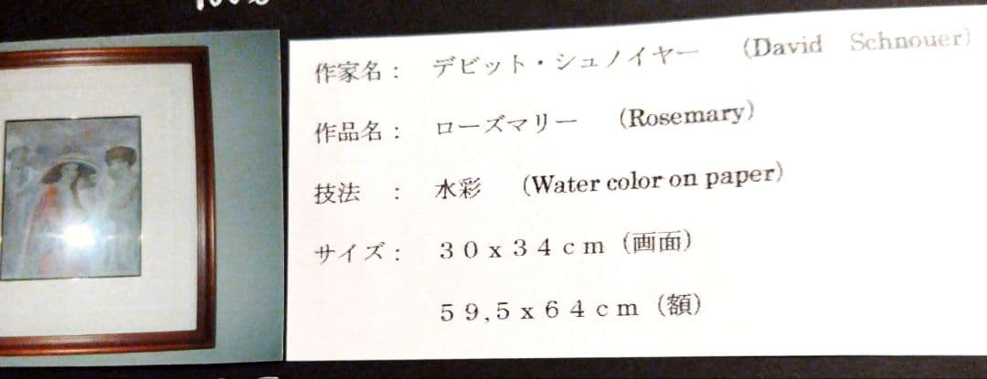 ☆11/30迄の限定出品セール中！☆ ダビッド シュノイヤー作〘ローズマリー〙