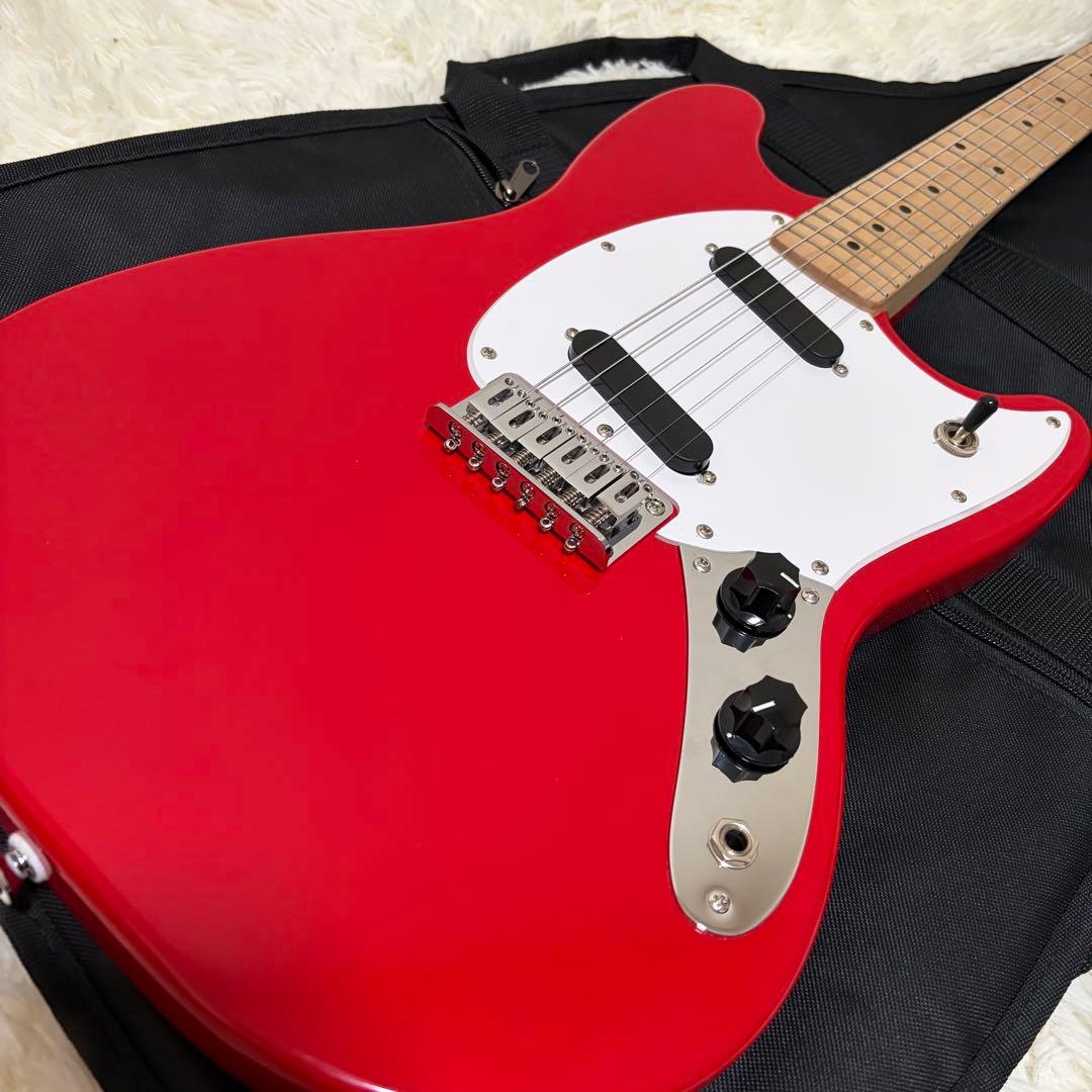 極美品 Squier by Fender MUSTANG Sonic レッド
