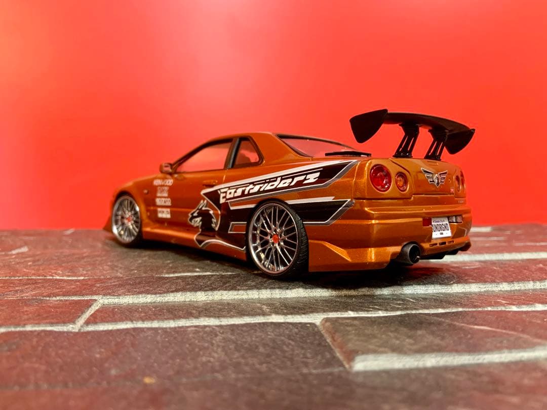 1/24 完成品 アオシマ スカイライン GT-R R34 NFS エディ仕様