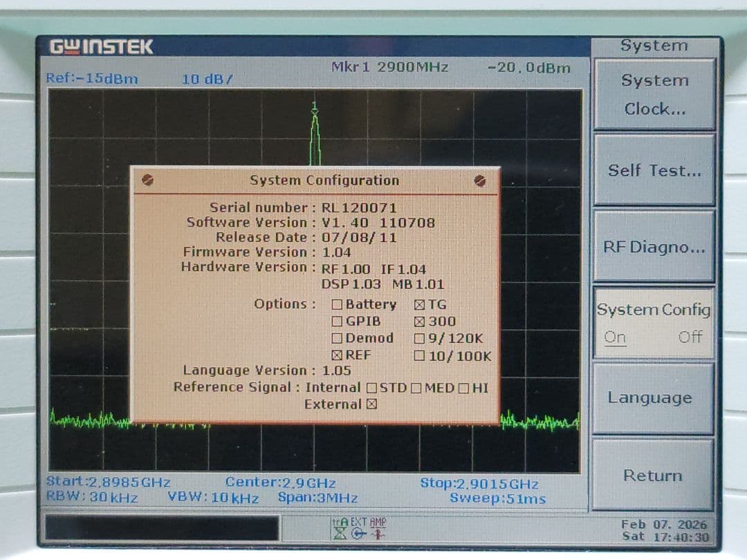 GWINSTEK GSP-830 スペクトラムアナライザーTG Ref OP 付