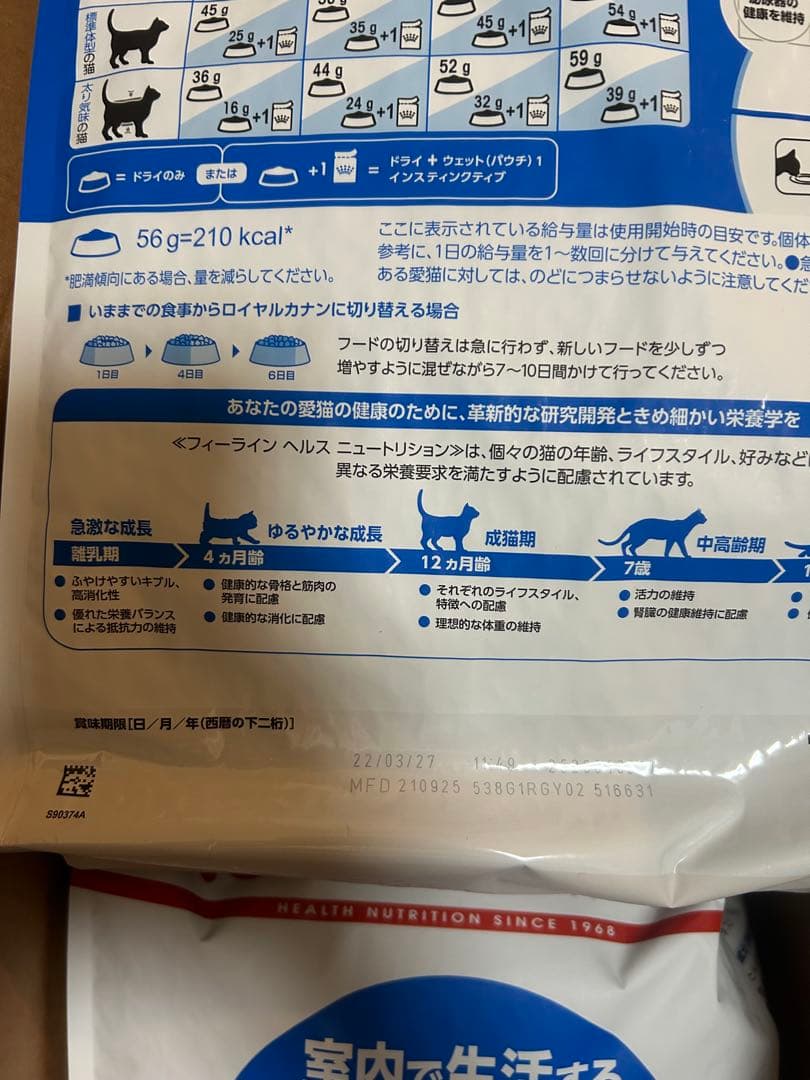 ロイヤルカナン FHN インドア 成猫用 4kg 2袋