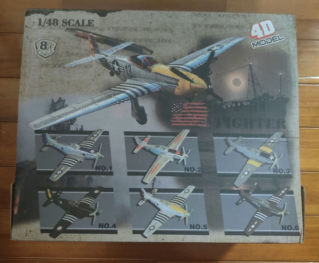 希少 1/48 アメリカ傑作機 P-51Dマスタング簡単組立接着剤塗装不要 6機
