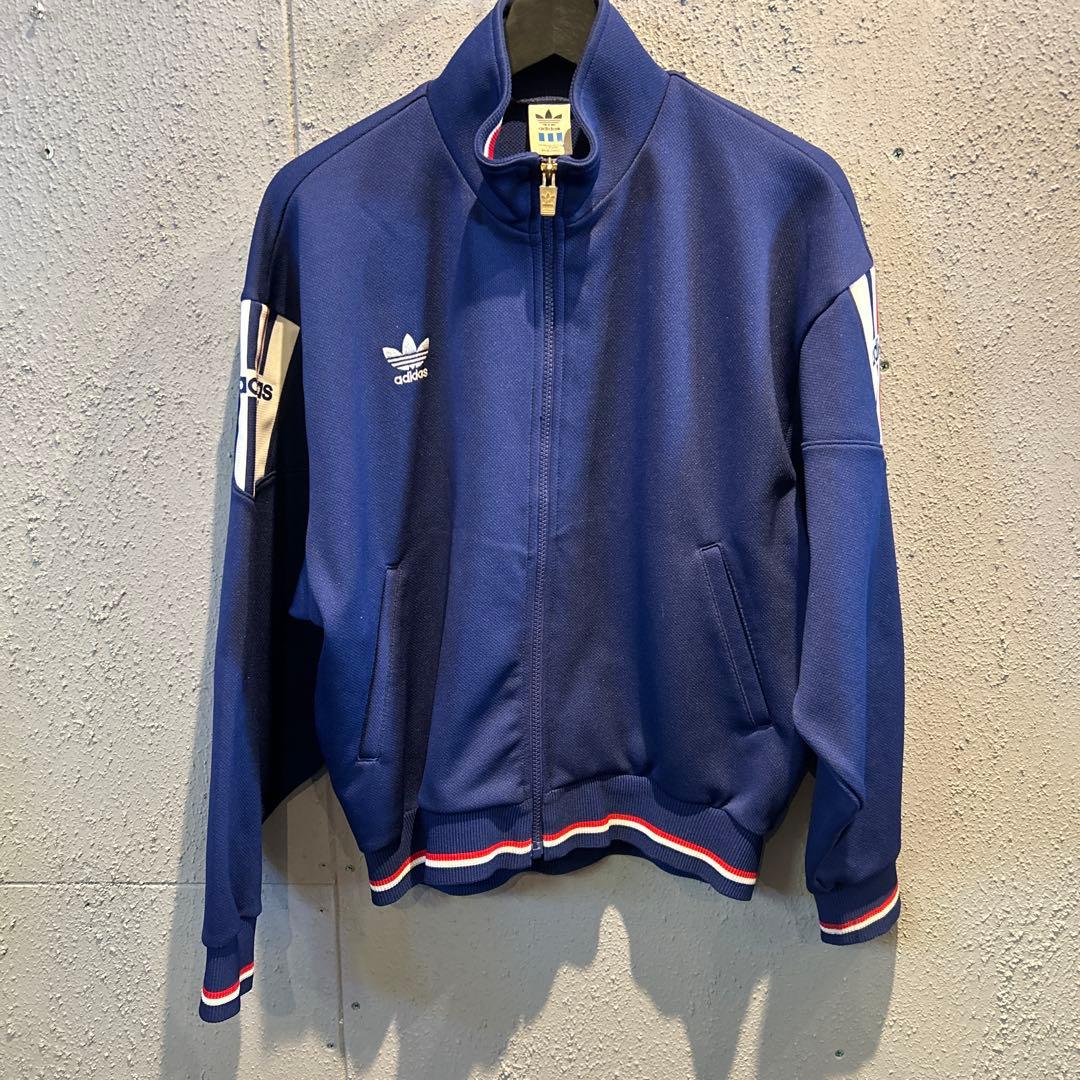 #247 80s adidas デサント　トラックジャケット　Lネイビー