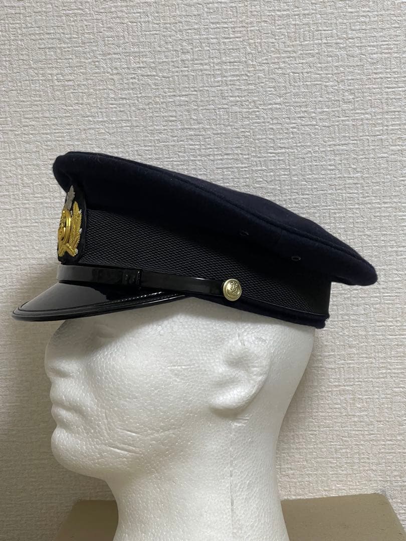 新*線様 大日本帝国海軍 士官軍帽 制帽 58cm 複製品 日覆付 日本軍 未使
