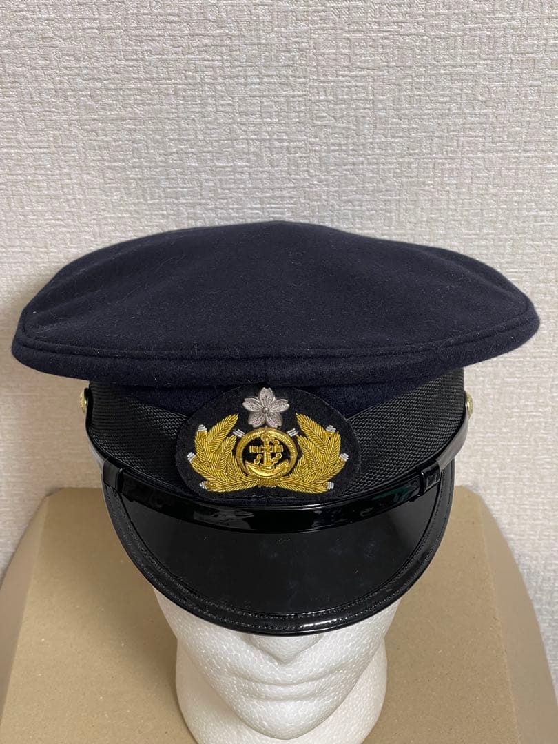 新*線様 大日本帝国海軍 士官軍帽 制帽 58cm 複製品 日覆付 日本軍 未使