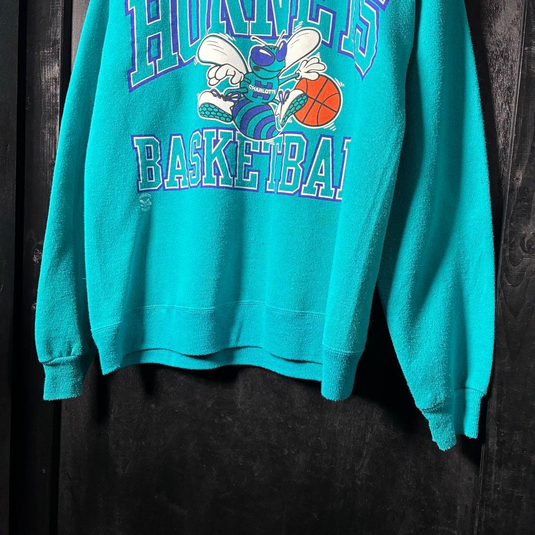 90s USA製 Hanes NBA HORNETS スウェット　アイスブルー