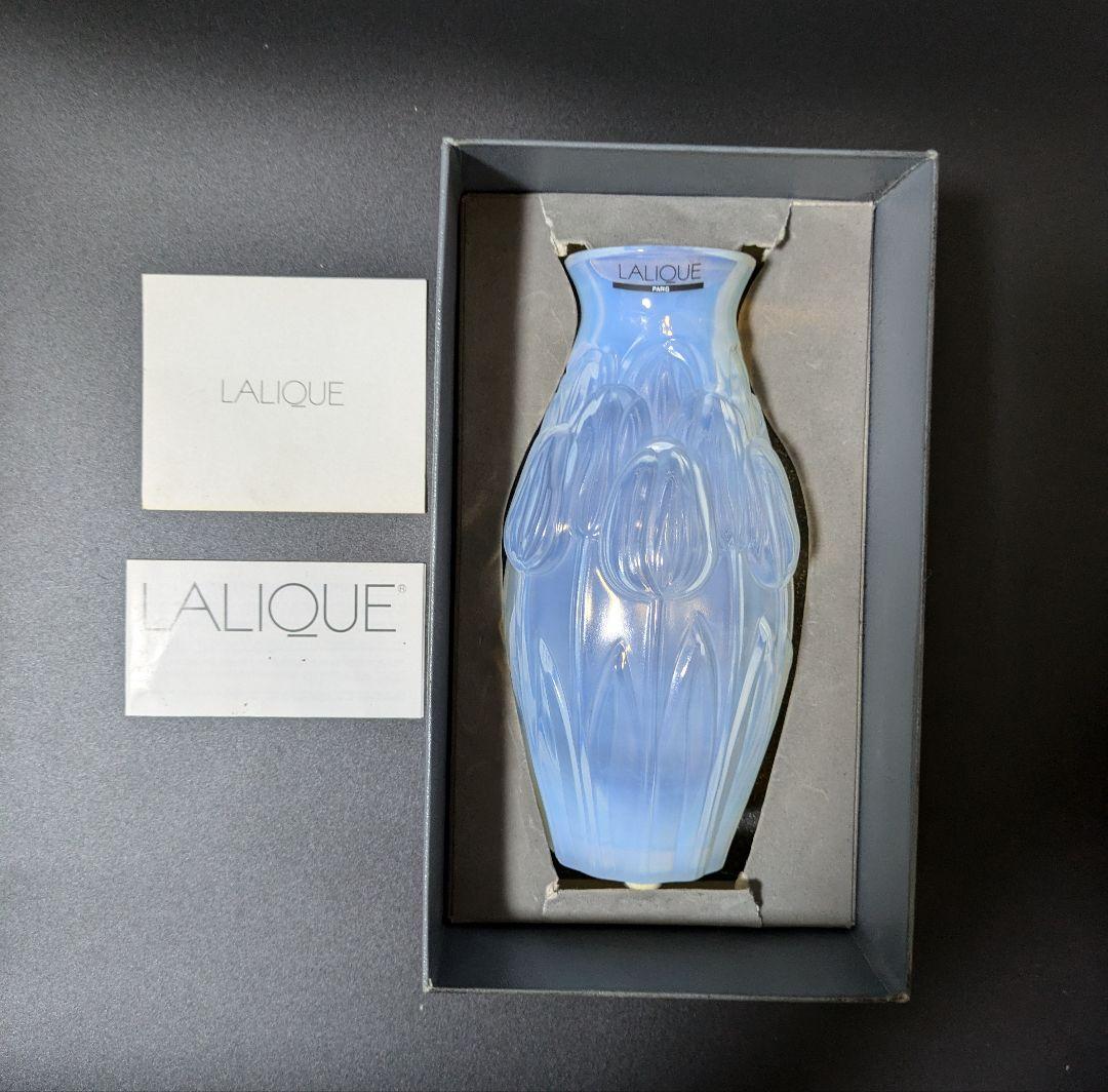 R LALIQUE ラリック　VASE 　オパルセント　チューリップ　クリスタル