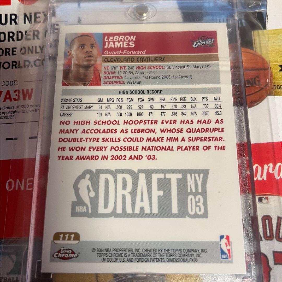 NBA TOPPS Chrome 04 Draft Pick #1 レブロン
