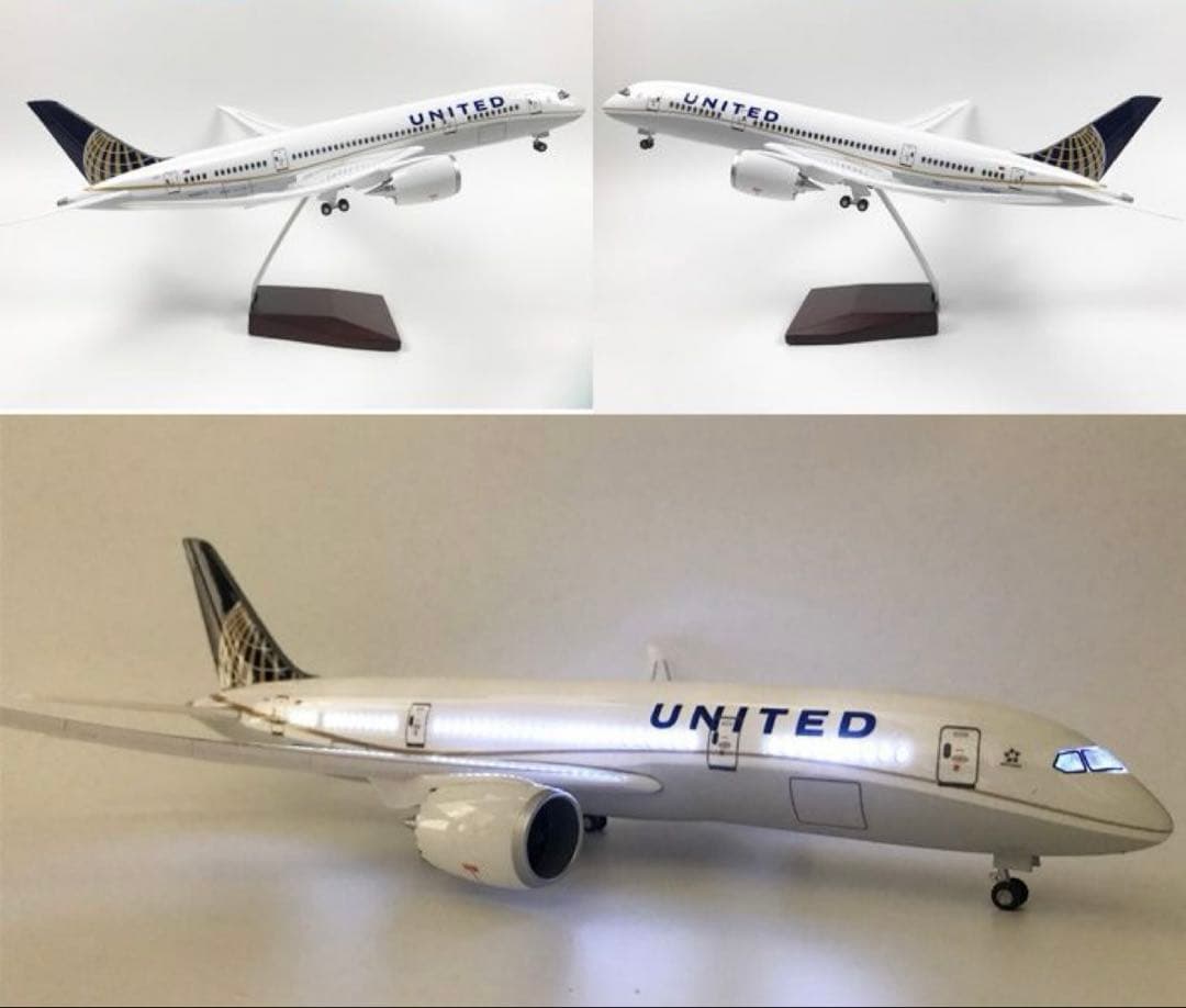 ユナイテッド航空 Boeing 787 精密モデル LED搭載 46cm