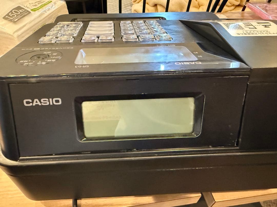 CASIO SR-G3-EX レジスター・レジロール7個付き（アクリルに割れあり