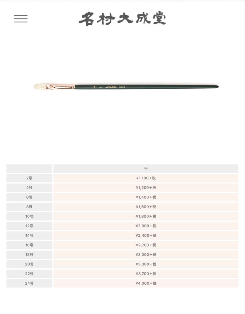 ナムラNamura 豚筆セット 6, 4, 8, 10、SK.line 6