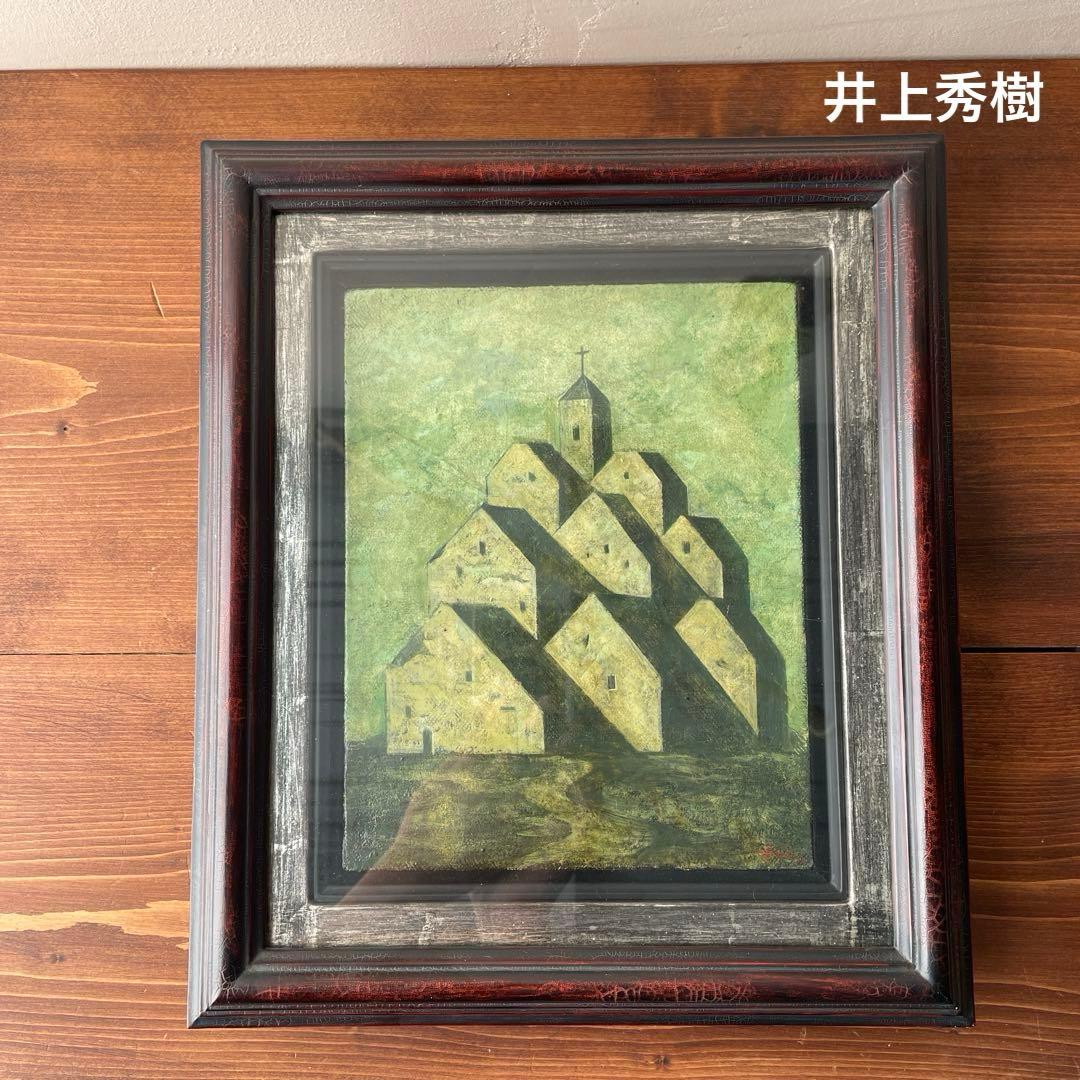 油彩画　教会　抽象画　風景画　井上秀樹　油絵　画家　キャンバス　額装済み