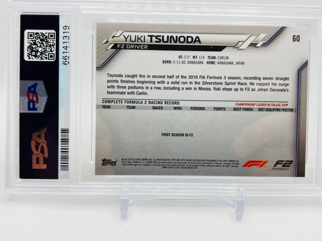 2020 Topps PSA 10 Chrome Sapphire RC角田裕毅