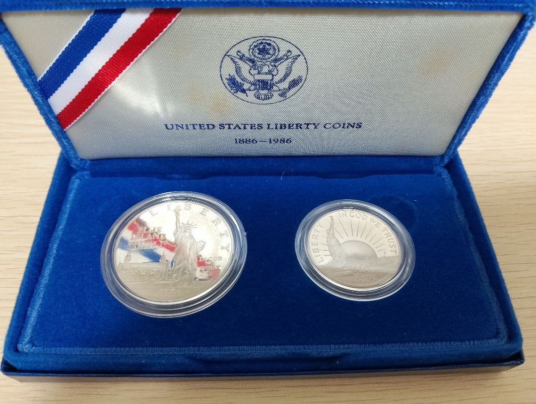 1986年 アメリカ銀貨 1ドル記念銀貨silver900大型プルーフ 地金高騰