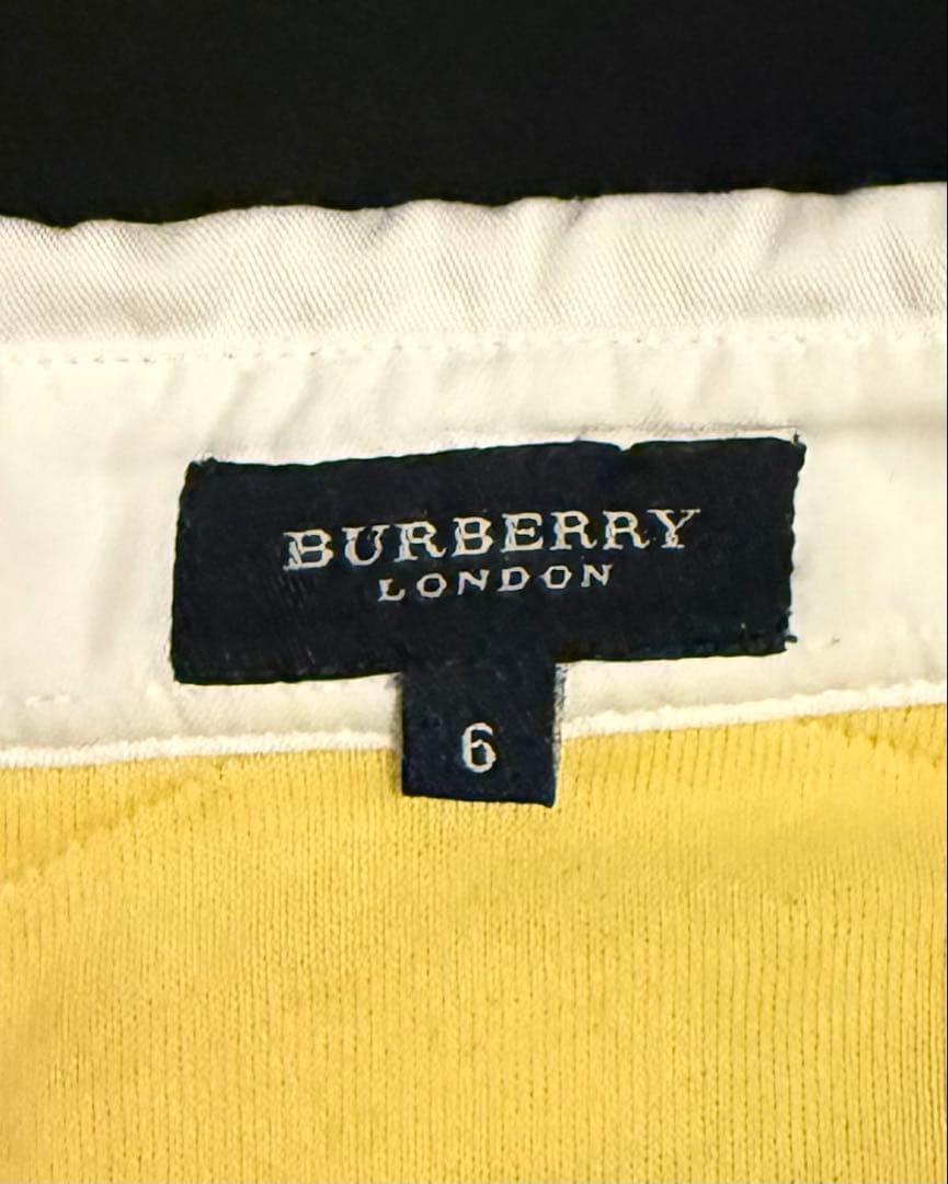 特価BURBERRY ラガーシャツ イエロー/ホワイト サイズ6