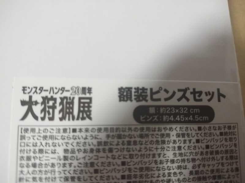 新品 モンハン モンスターハンター20周年 大狩猟展 額装ピンズセット