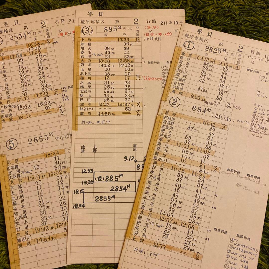 鉄道　車掌用スタフ　籠原区　11行路