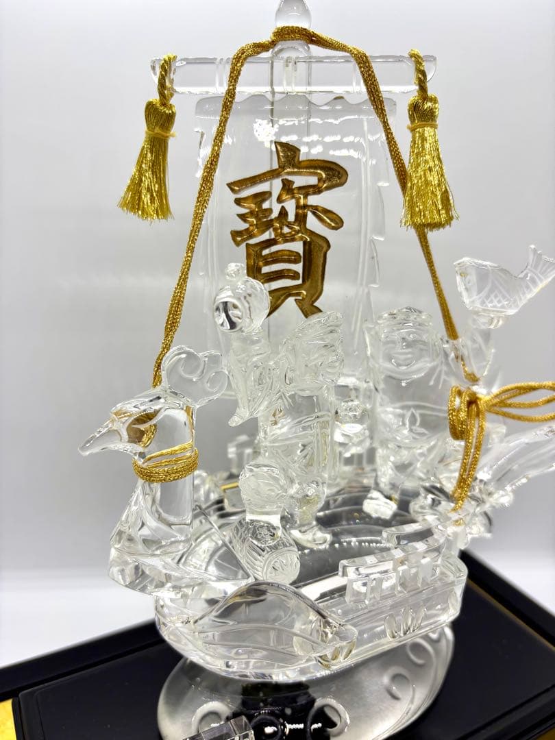 #伝統工芸士　保山　水晶工芸品 『宝船』
