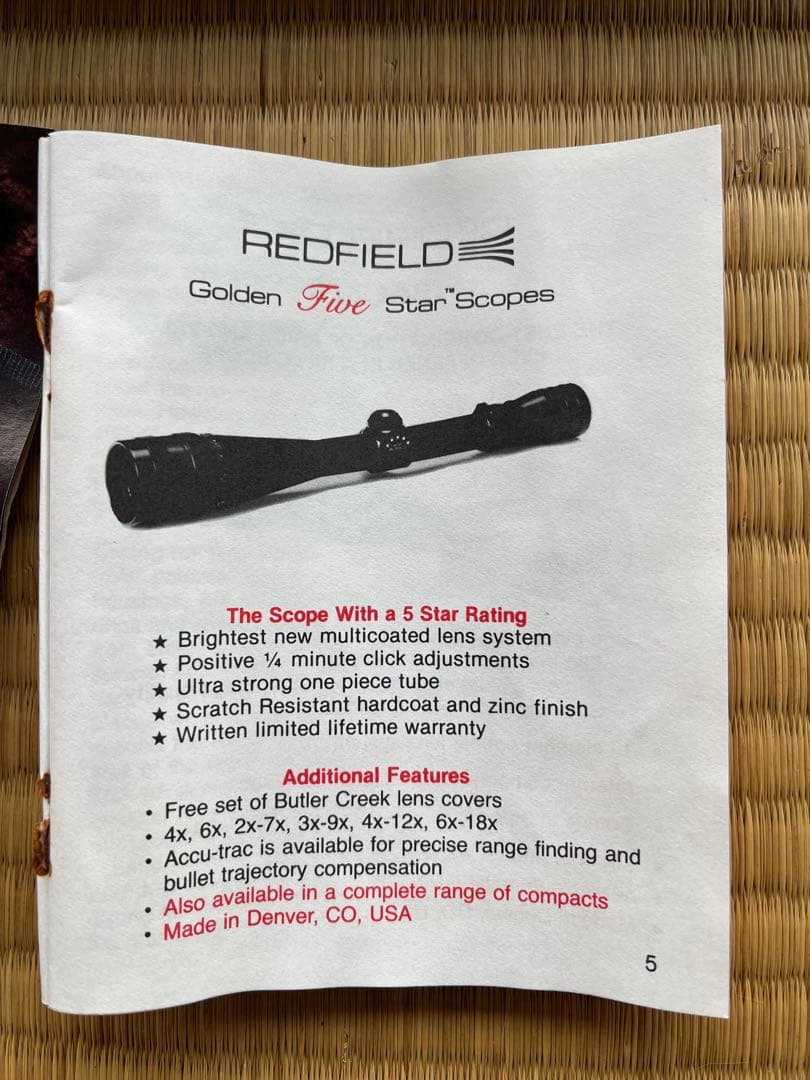 その他 Redfield 3x-9x Golden 5 star scope