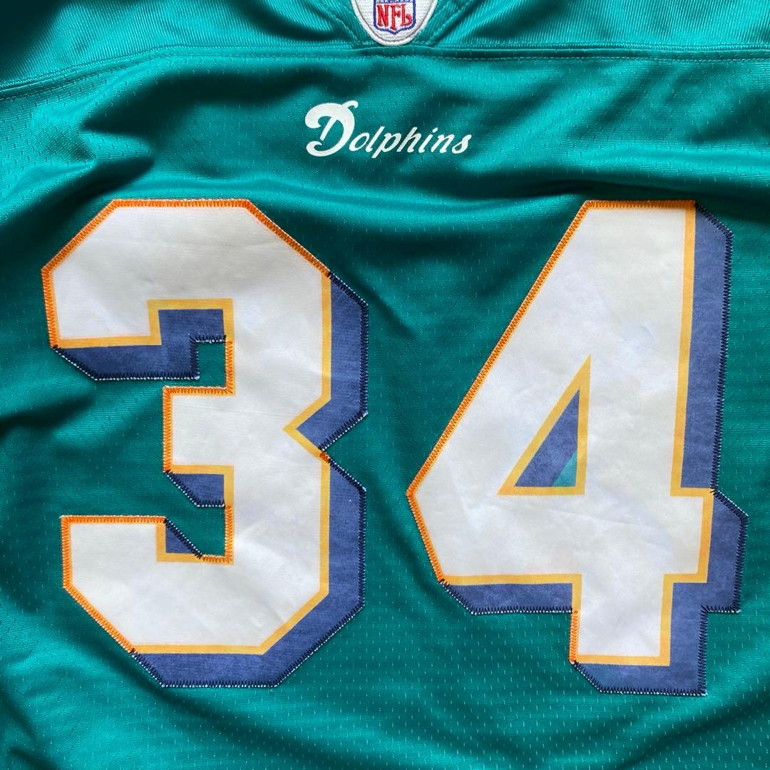 NFL 公式 マイアミドルフィンズ フットボールシャツ ユニフォーム 34番