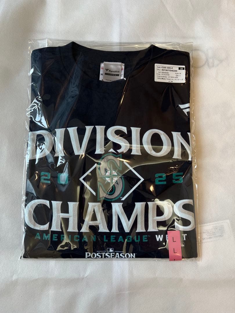 シアトルマリナーズ DIVISION CHAMPS 2025 Tシャツ Lサイズ