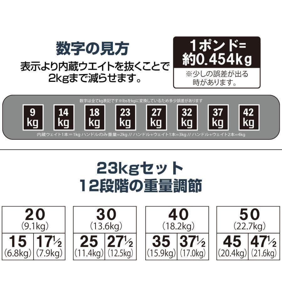 可変式ダンベル 23kg 2個セット ダンベルセット パワーブロック 2389