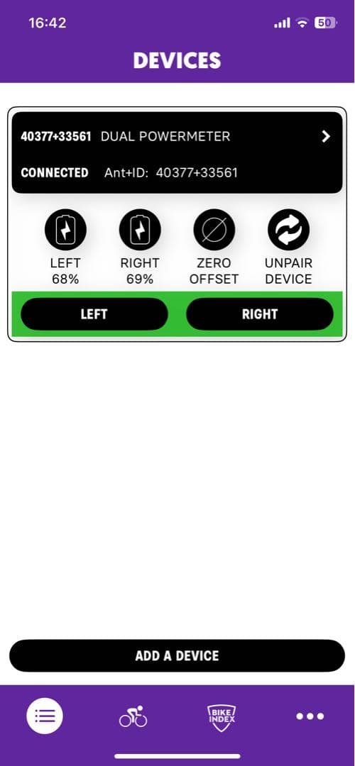 パワーメーター　4iiii 両脚　シマノクランク　105 165mm