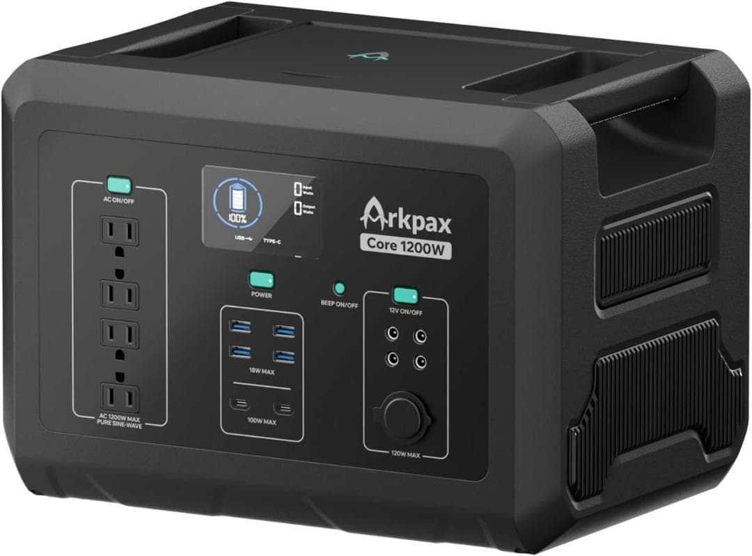 【新品】Arkpaxポータブル電源 容量1024Wh 出力1200W UPS機能