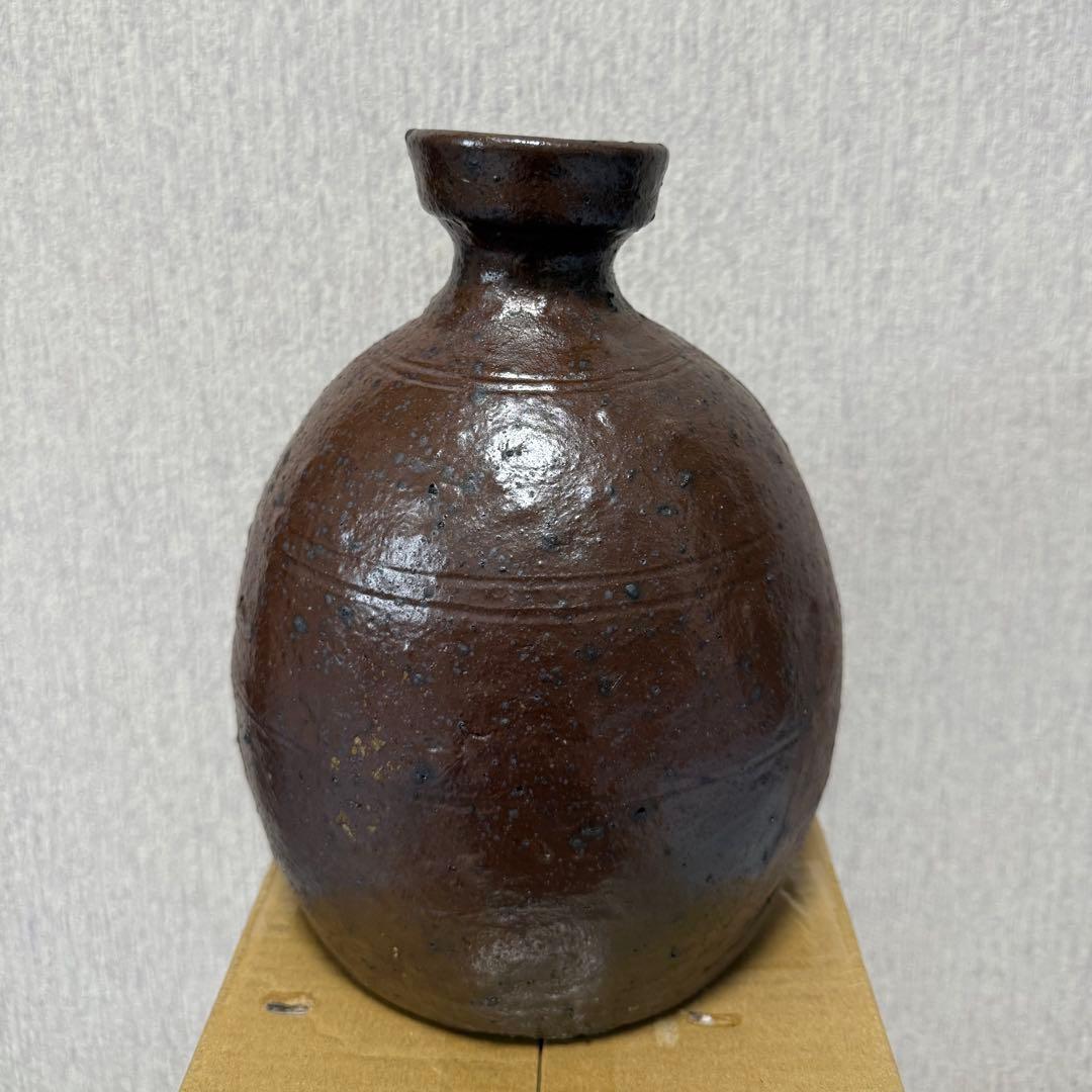能野焼 種子島焼 徳利 花生 江戸時代 苗代川焼 黒薩摩 黒もん 古美術 民藝