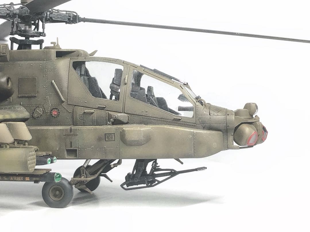 海賊プラモデル屋完成品】長谷川 1/48 AH-64Dアパッチ 完成品