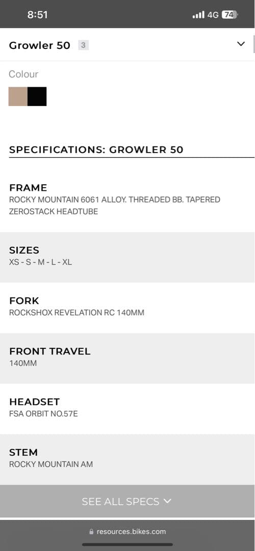Rocky Mountain 27.5 2019年Growler50