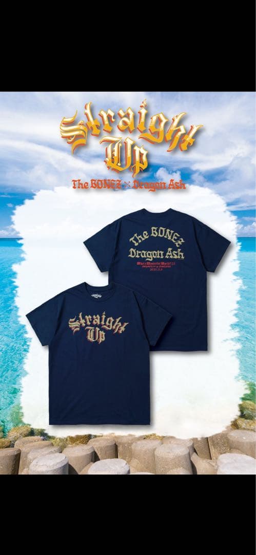 StraighUp Tシャツ 沖縄モンパチフェス限定ネイビー　サイズXL