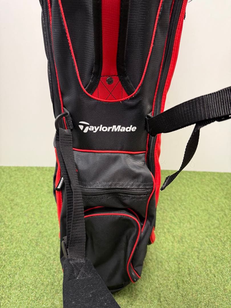 TaylorMade スタンドバッグ 黒赤 キャディバッグ ゴルフ スリムタイプ
