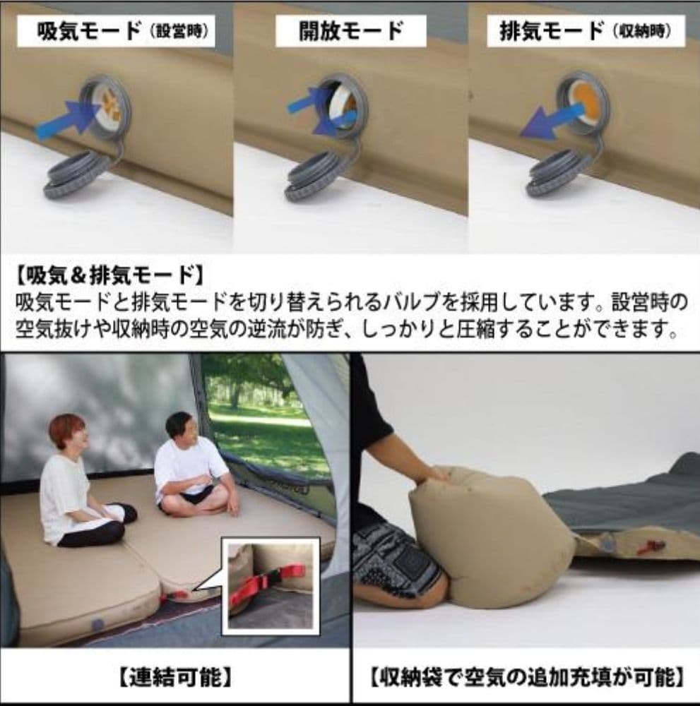 QUICK CAMP クイックキャンプ　インフレーターマット10cmダブルサイズ
