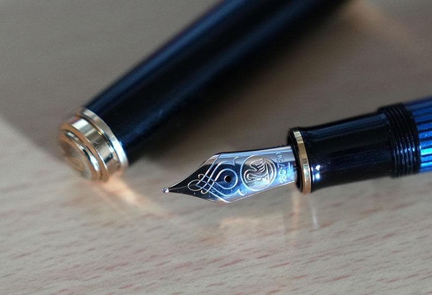 Pelikan ペリカン スーベレーン M800 ニブF 青軸 万年筆【美品】