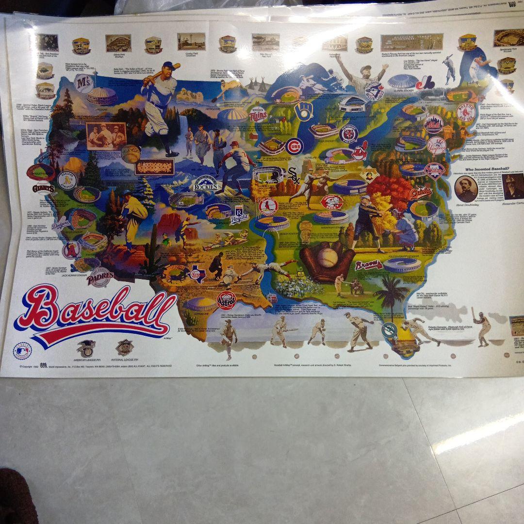 (176)Baseball Map Poster 1992年