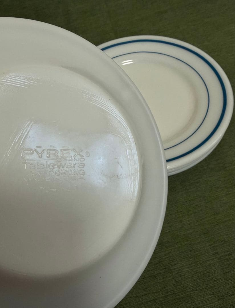 米軍 実物 PYREX ディナープレート 4枚 USN①