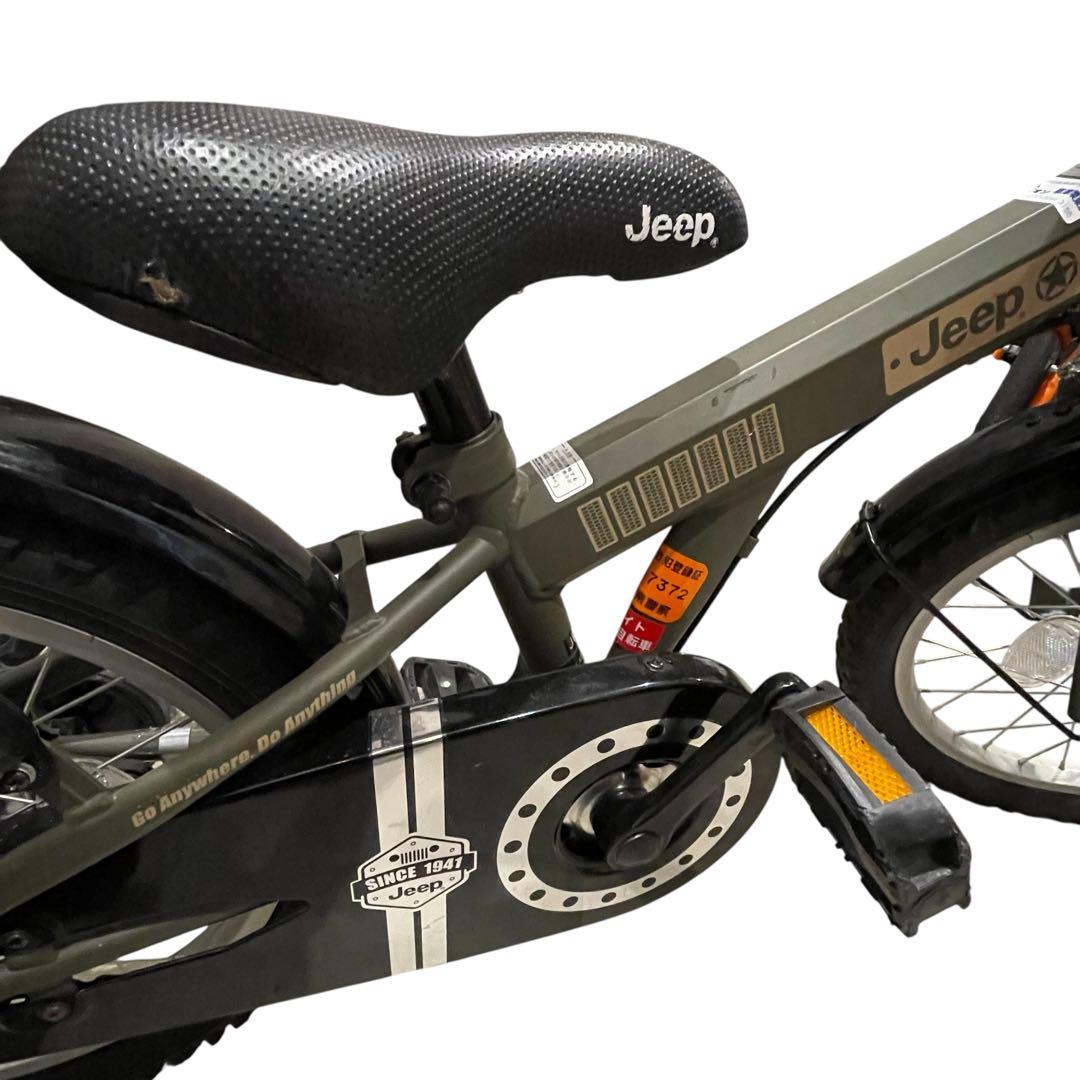 【美品】jeep je-16g 16インチ オリーブグリーン自転車キッズバイク